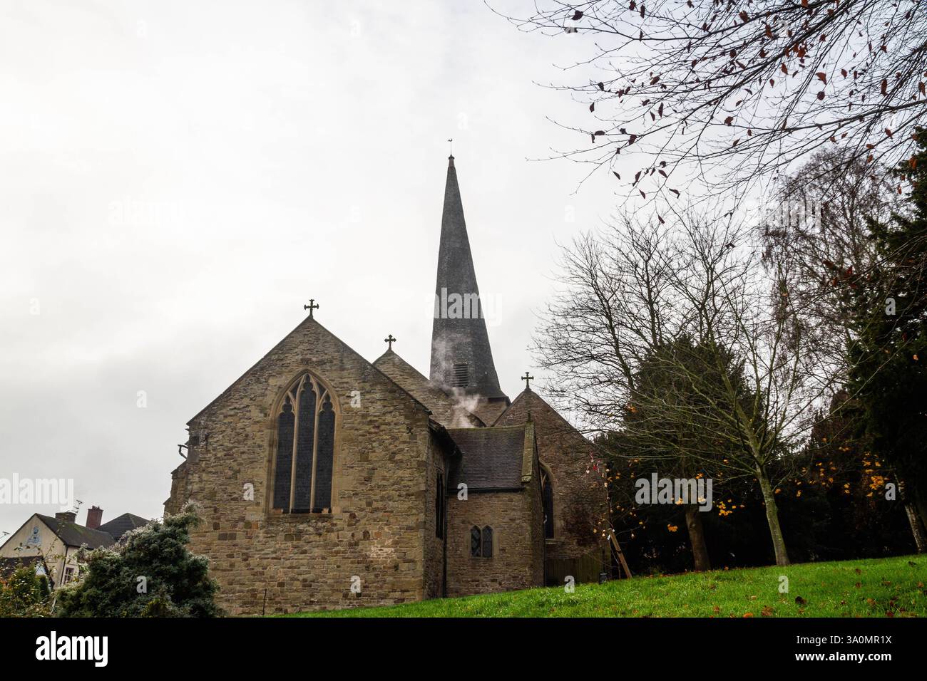 St Mary’s Church, Cleobury Mortimer, Shropshire, England, with twisted ...