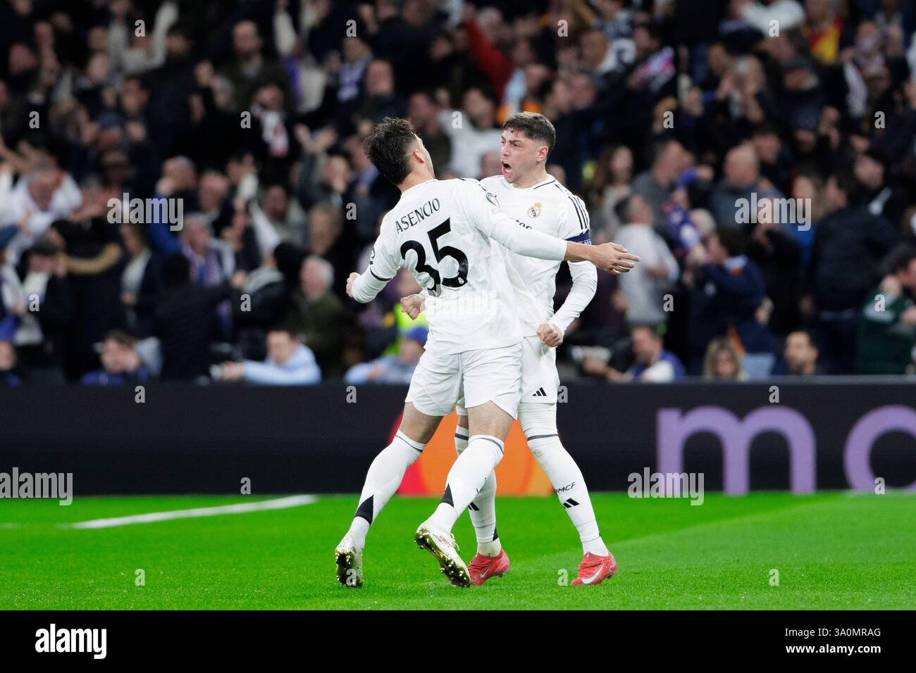 MADRID, SPAIN - March 4: Federico Valverde of Real Madrid and Raul ...