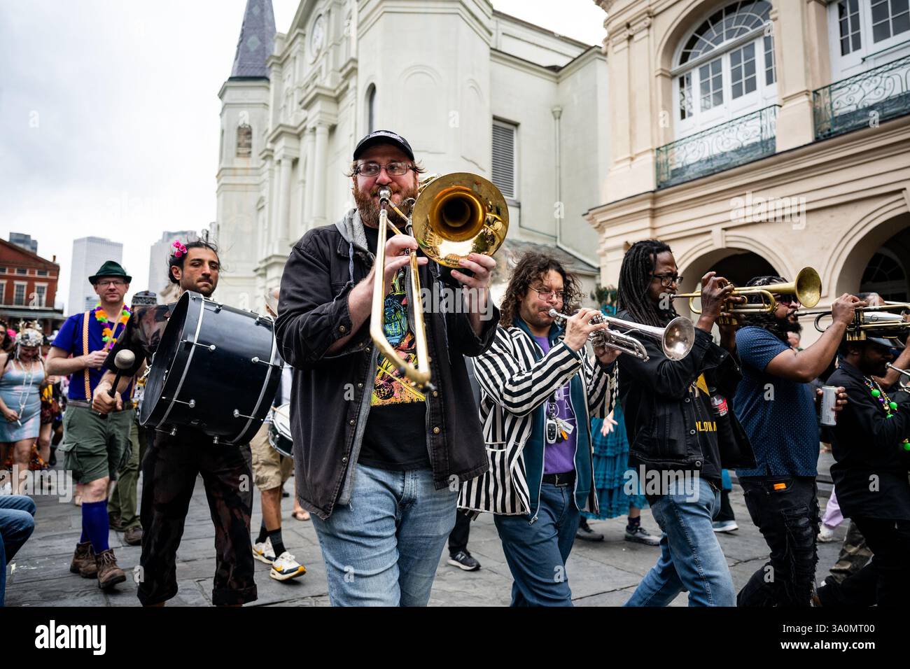 New Orleans, United States. 04th Mar, 2025. Members of a brass band ...