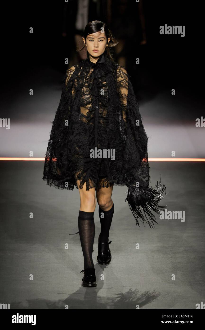 A model walks on the runway during the Dior Ready to Wear Fashion Show ...