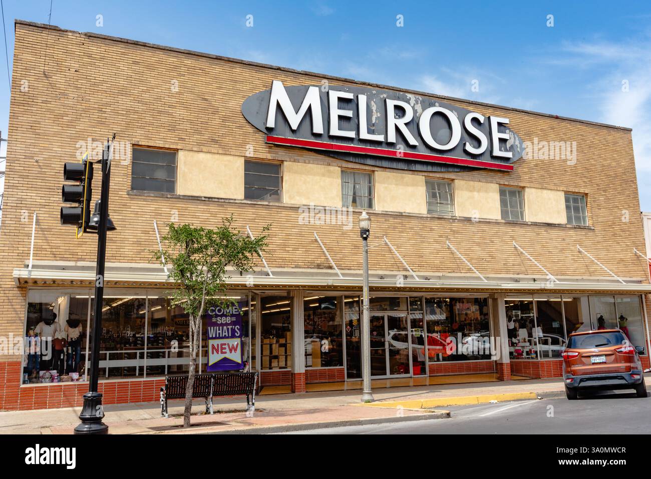 Facade of Melrose clothing store in downtown McAllen, Texas, USA Stock ...