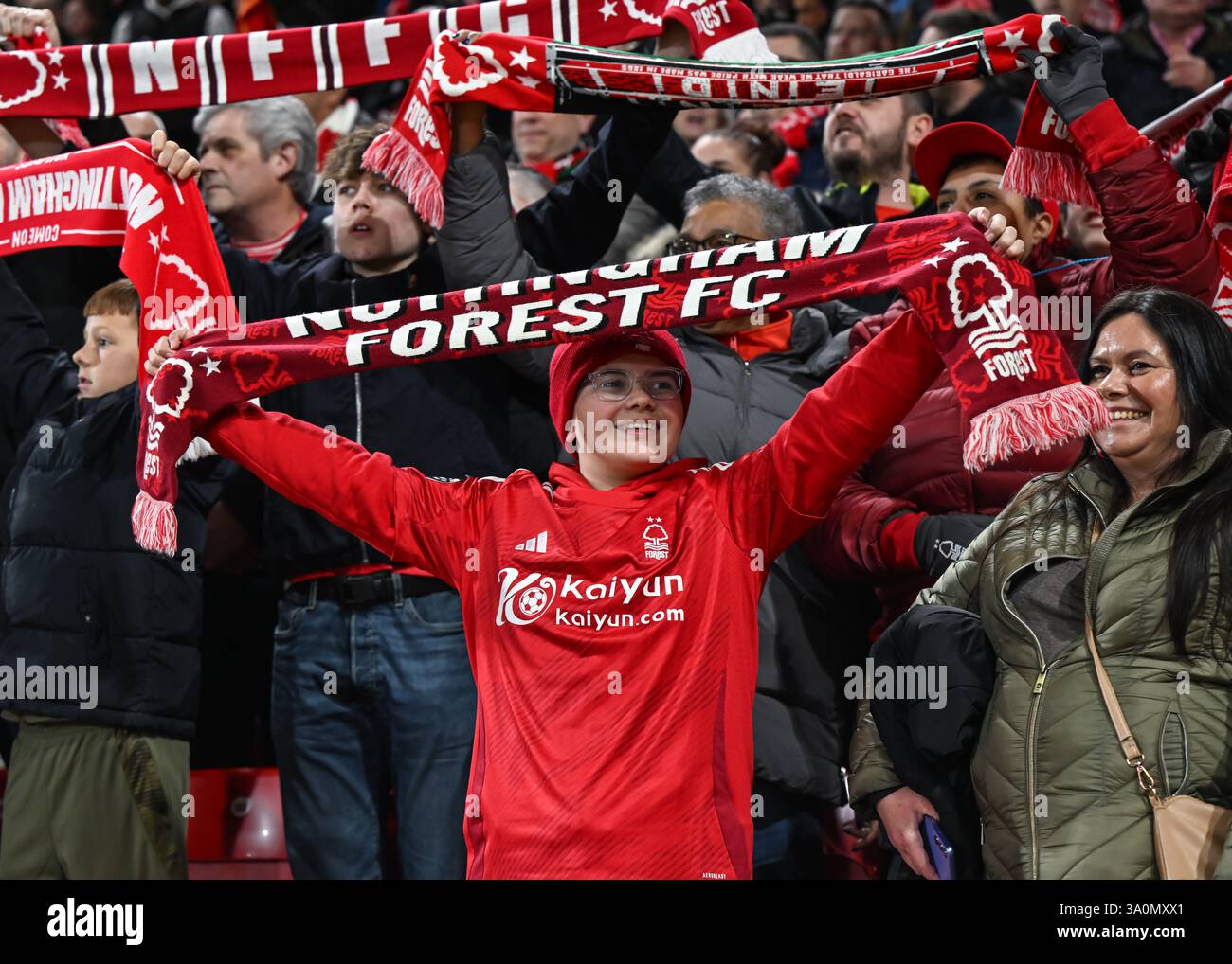 Nottingham, UK. 3rd Mar, 2025. Nottingham Forest fan ahead of the ...