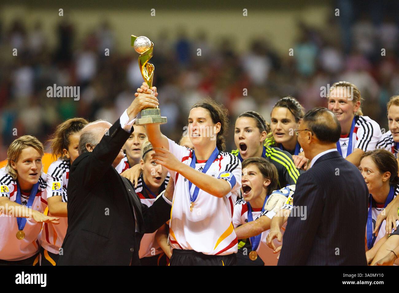 Germany team captain Birgit Prinz is presented with the FIFA Women's ...