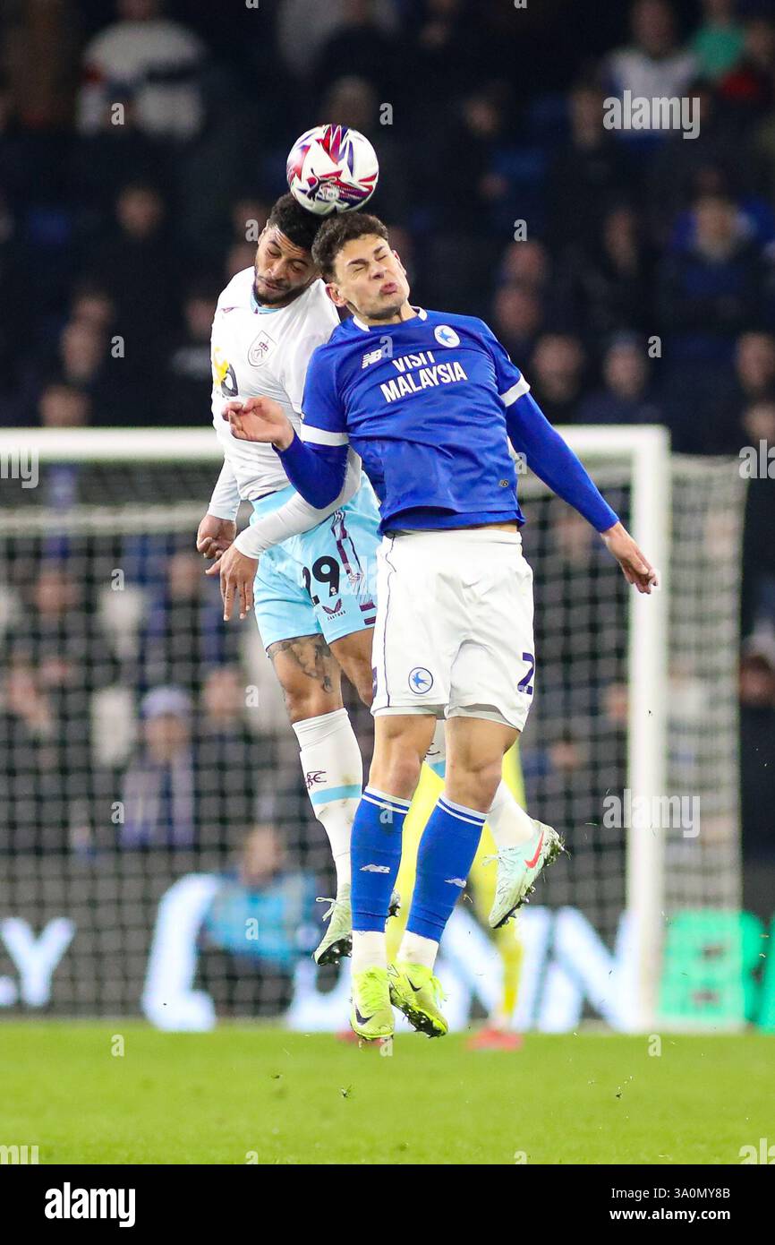 Cardiff, UK. 04th Mar, 2025. Yousef Salech of Cardiff City and Josh ...
