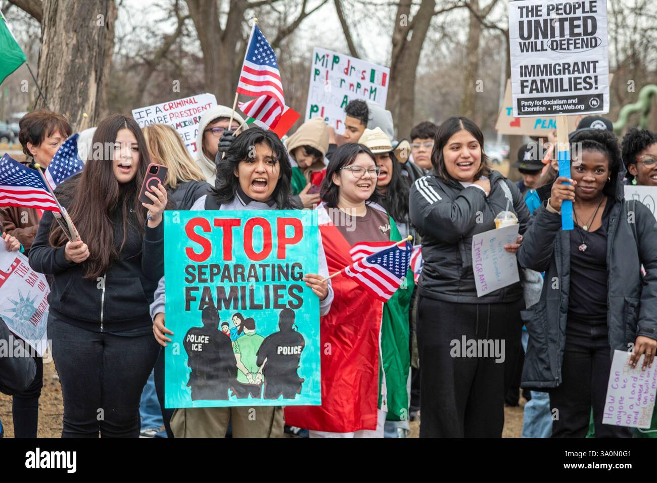 Detroit, Michigan, USA. 4th Mar, 2025. A rally in the Mexican-American ...