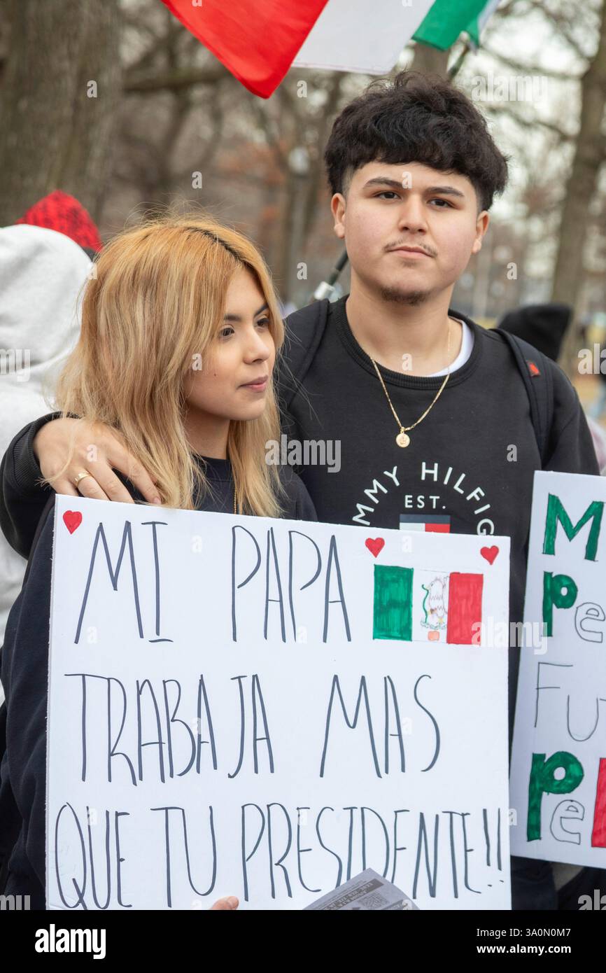 Detroit, Michigan, USA. 4th Mar, 2025. A rally in the Mexican-American ...
