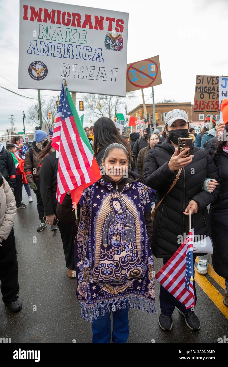 Detroit, Michigan USA - 4 March 2025 - A rally in the Mexican-American ...