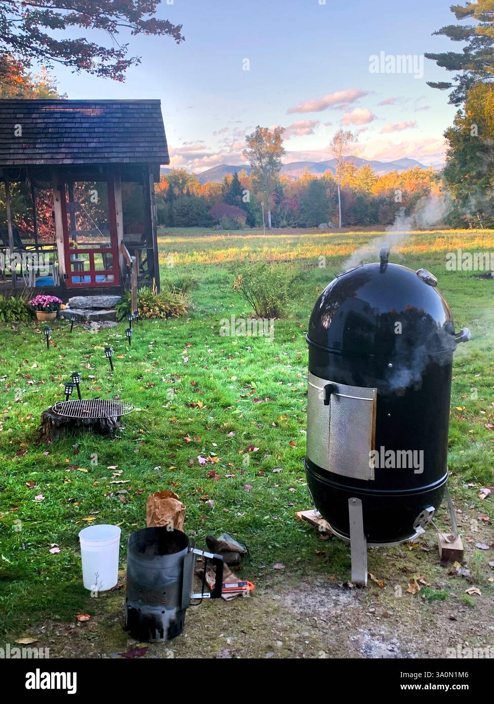 Outdoor BBQ smoker Stock Photo - Alamy