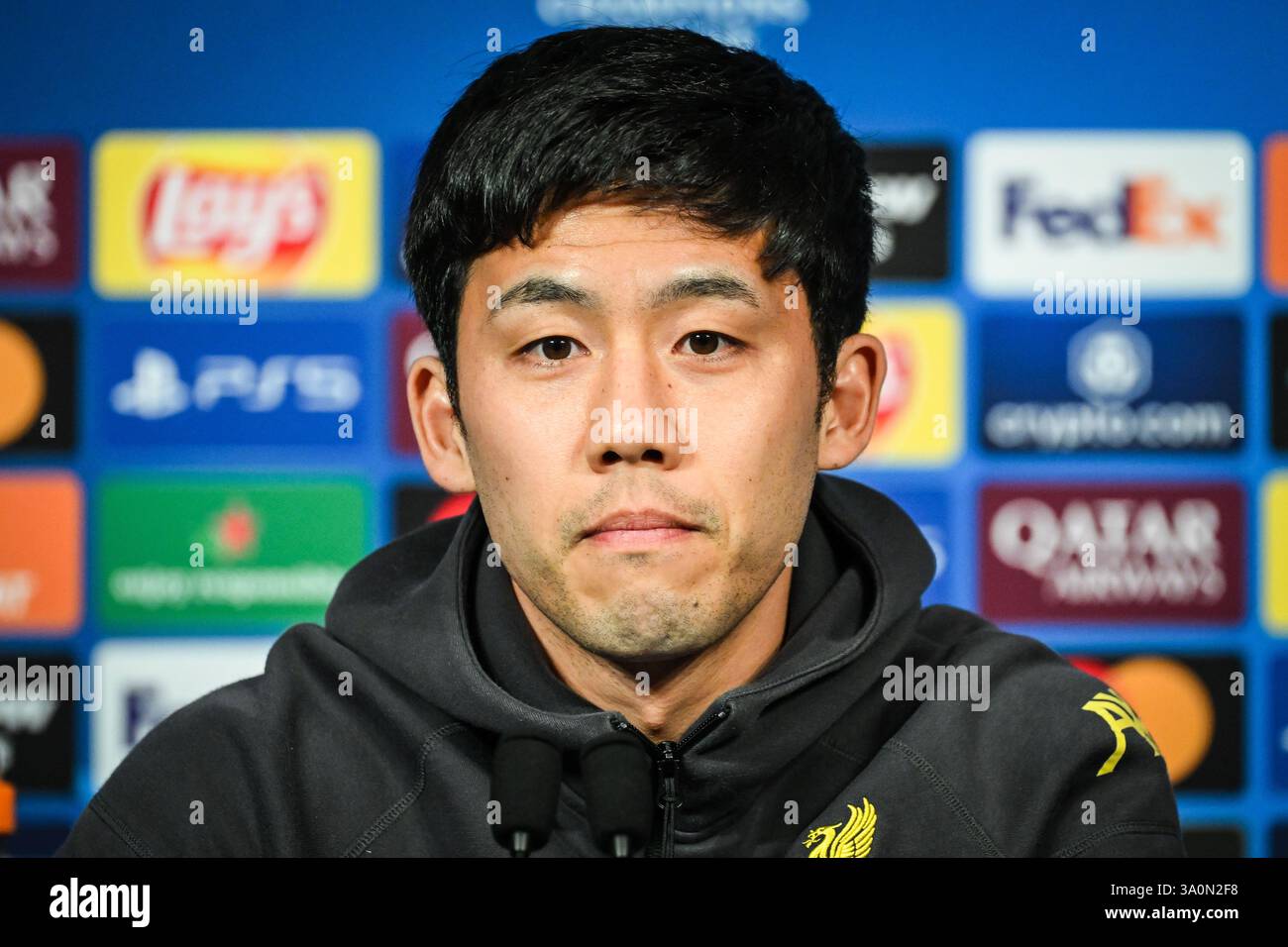 Paris, France, France. 4th Mar, 2025. Wataru ENDO of FC Liverpool during a FC Liverpool press ...
