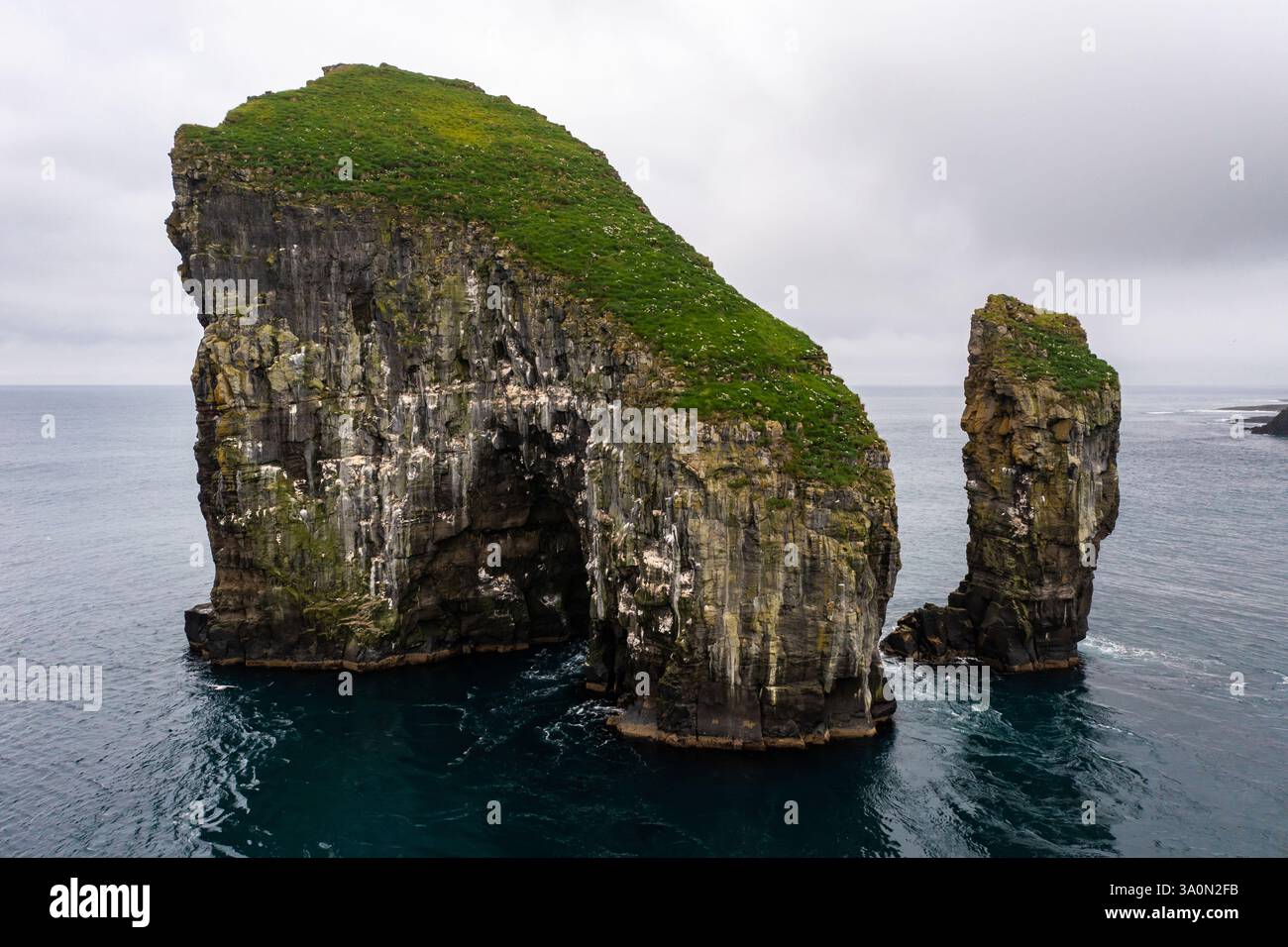 Stunning Drone View of Seaside Cliffs in the Faroe Islands Stock Photo ...