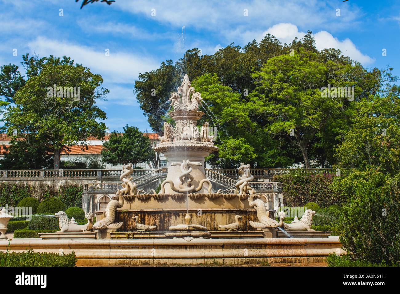A fountain with marine animals in the park in Lisbon Stock Photo - Alamy