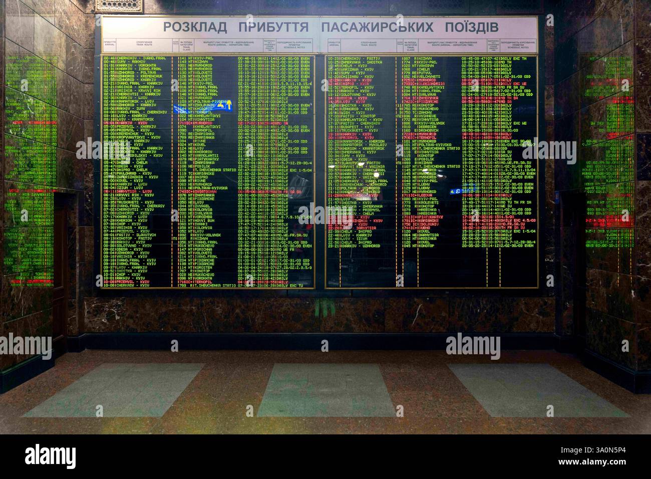 Kyiv, Kyiv City, Ukraine. 3rd Mar, 2025. Information display showing ...