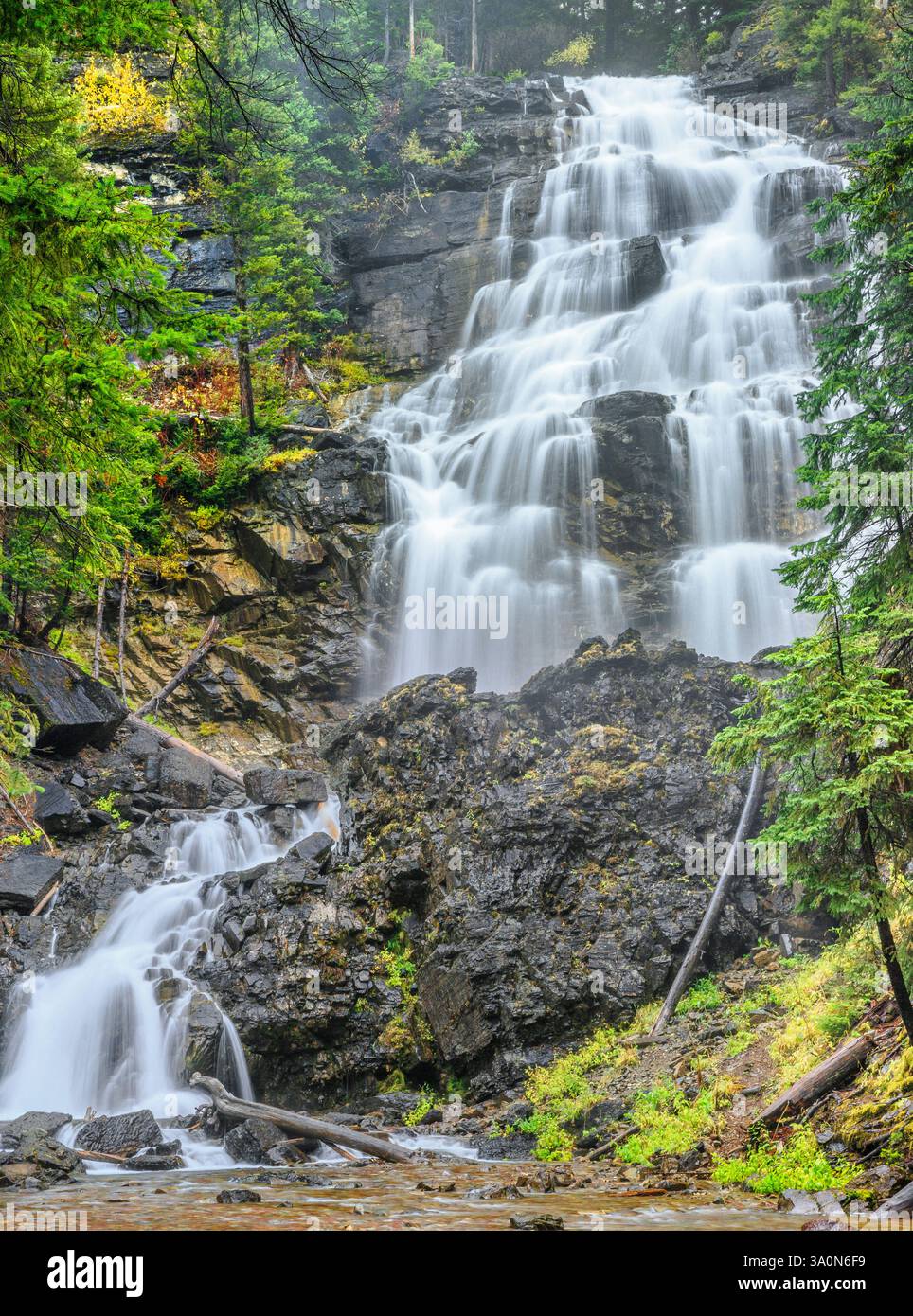 morrell creek falls in lolo national forest near seeley lake, montana ...