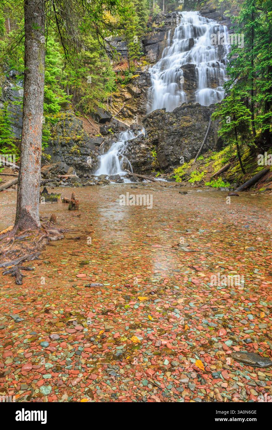 morrell creek falls in lolo national forest near seeley lake, montana ...