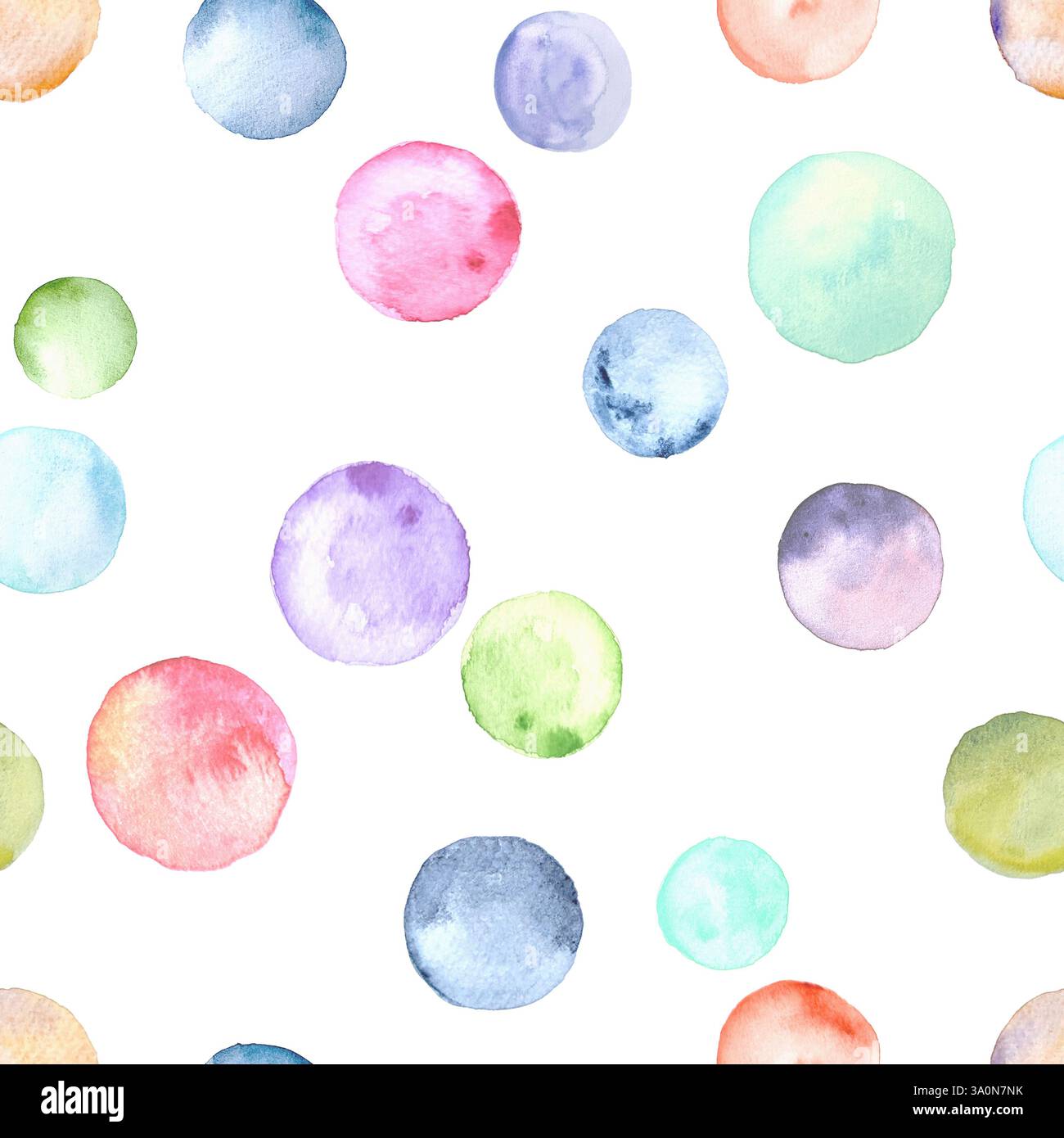 Polka dot multi-colored watercolor seamless pattern. Abstract ...