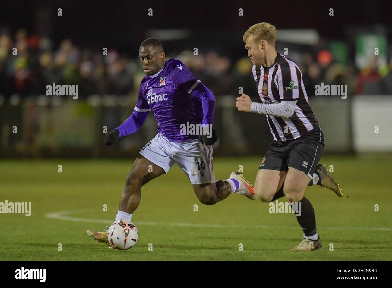 Darlington FC Cedric Main goes on a run during the Vanarama National ...