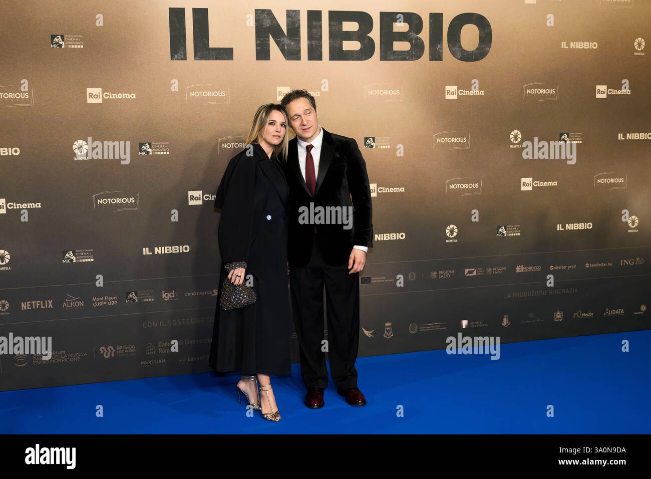 Francesca Barra and Claudio Santamaria attend the "Il Nibbio" Photocall ...