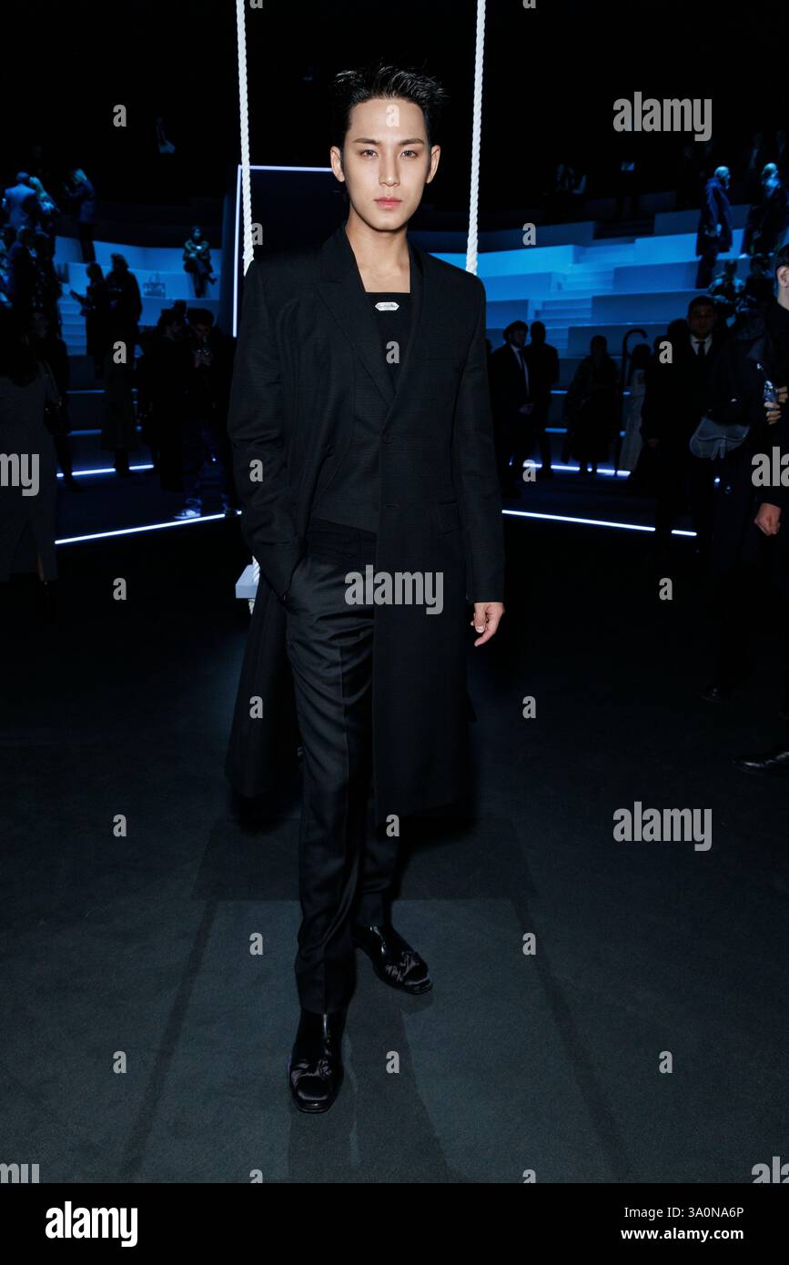 Mingyu attends CHRISTIAN DIOR Autumn-Winter 2025 runway during Paris Fashion Week on March 2025 ...