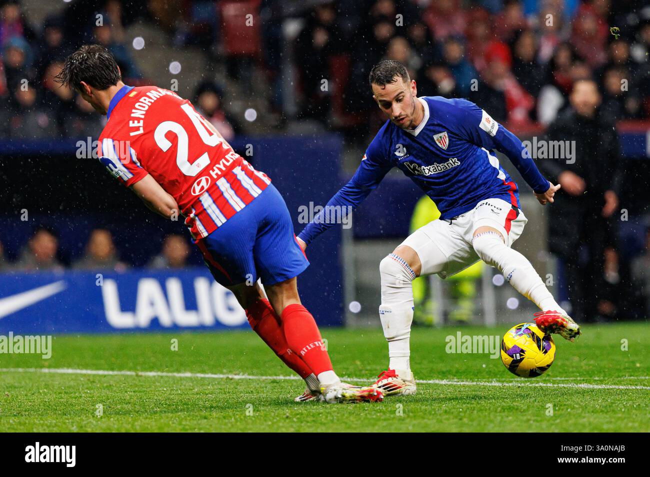 Robin Le Normand and Alex Berenguer seen during LaLiga EA SPORTS game ...