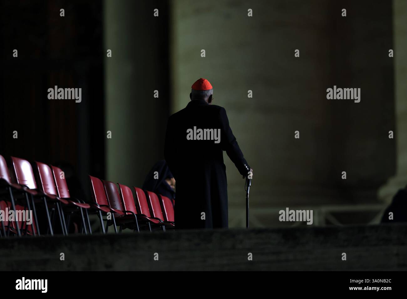 Vatican City, Italy 04.03.2025: Cardinal Francis Arinze arrive on the ...