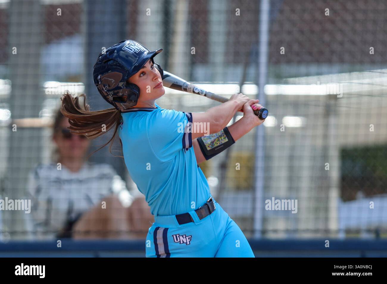 North Florida outfielder Chloe Culp (3) bats during an NCAA softball ...