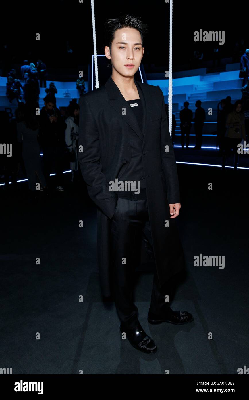 Mingyu attends CHRISTIAN DIOR Autumn-Winter 2025 runway during Paris Fashion Week on March 2025 ...