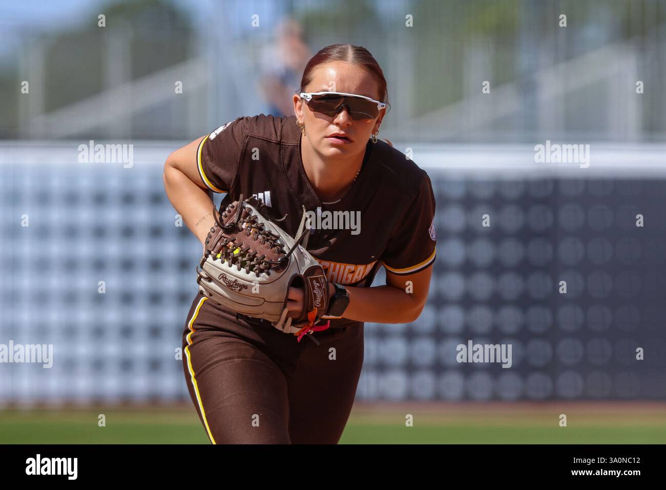 Western Michigan pitcher Jensen Gremillion (21) in action during an ...