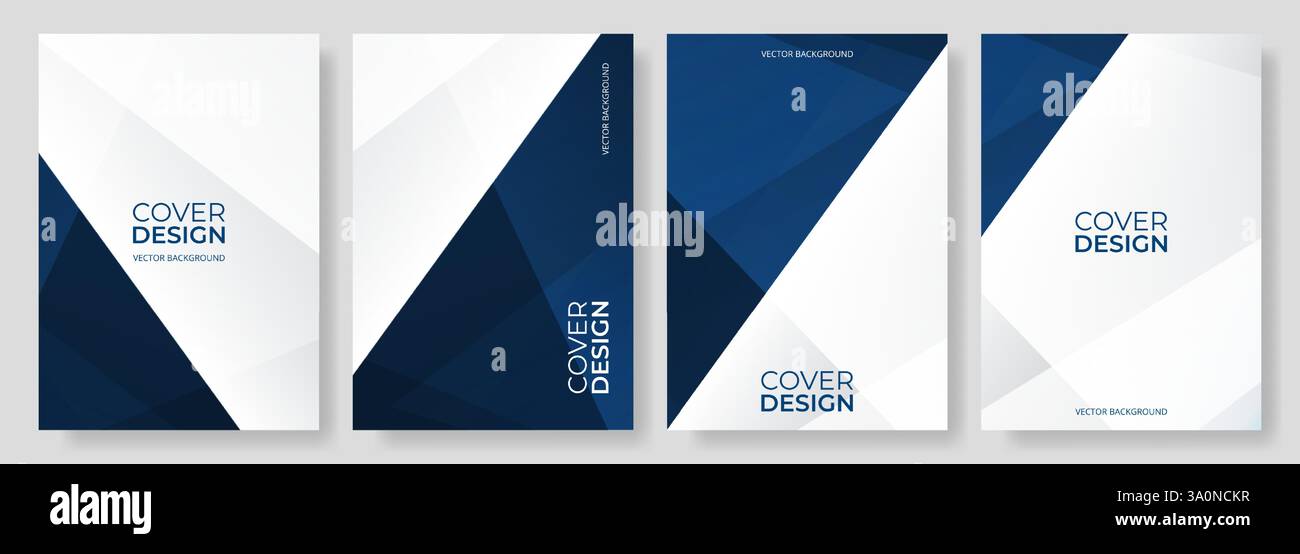 Blue and white abstract modern poster or vertical background vector set ...