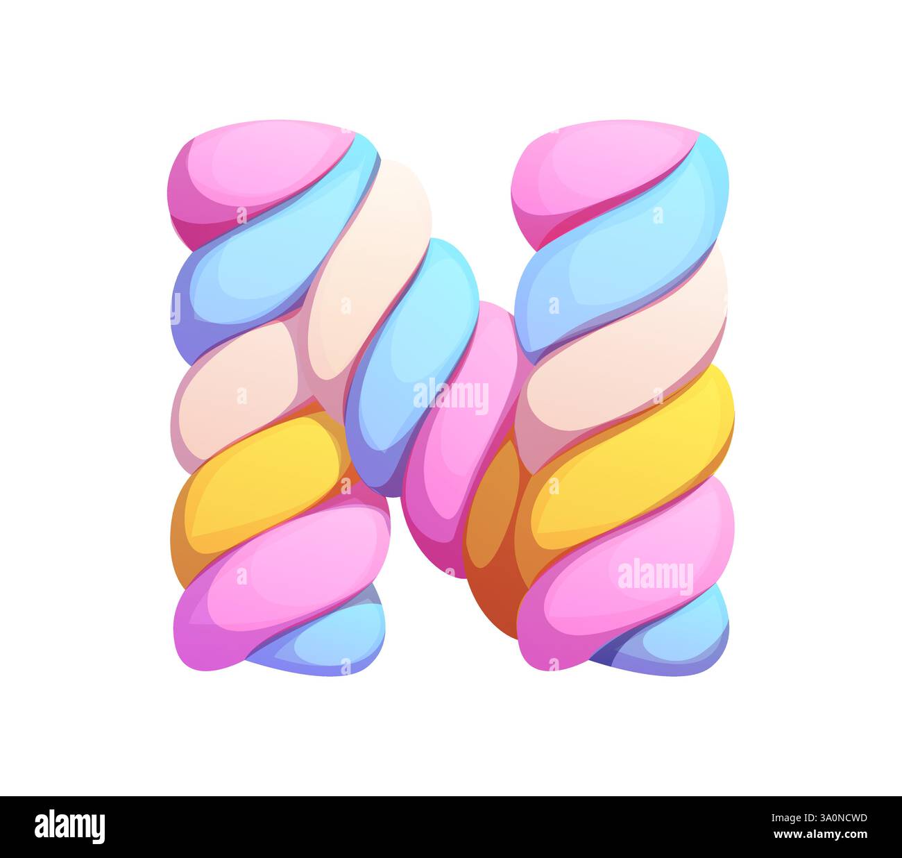 Fast food marshmallow snack alphabet font typeface letter N. Fastfood ...