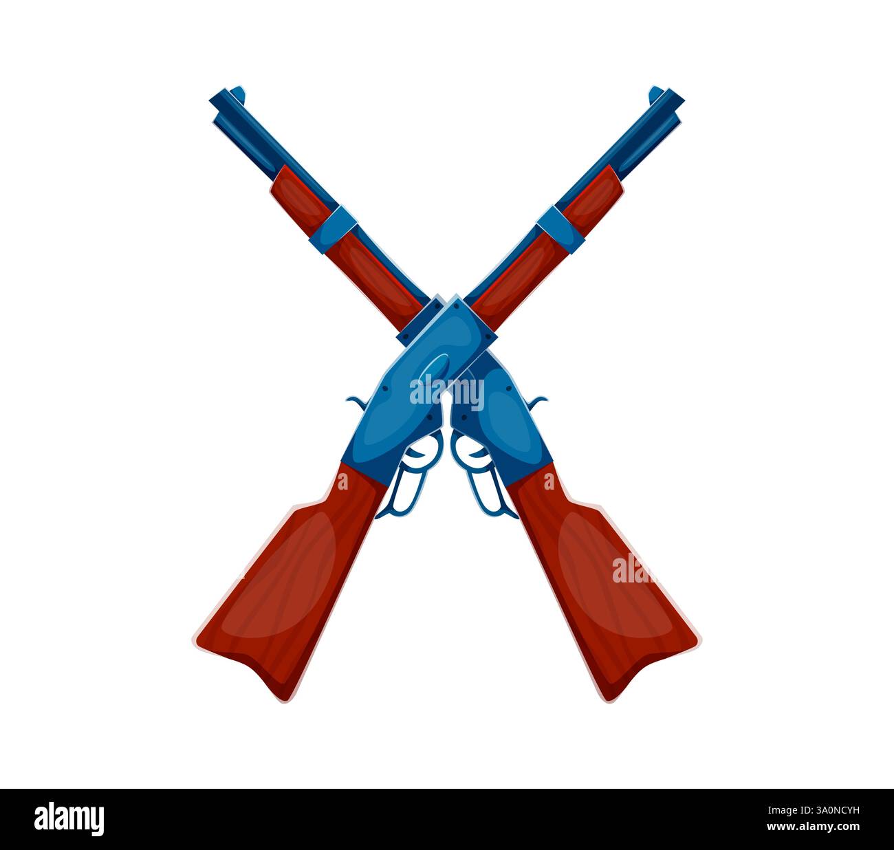 Letter X as crossed cartoon rifles, cowboy font, wild west typeface ...