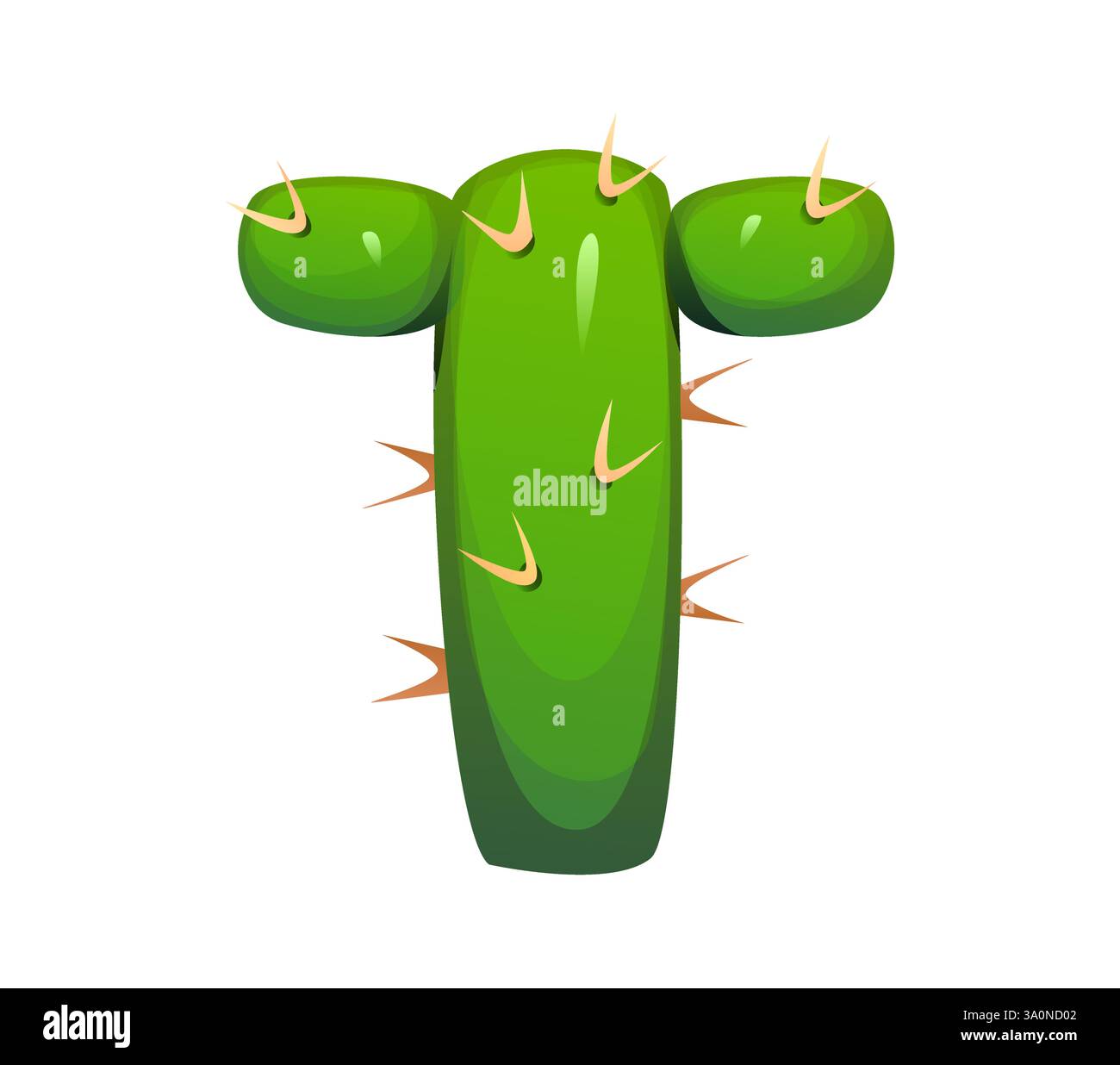 Cartoon Mexican font cactus letter T. Cinco de Mayo holiday English ...