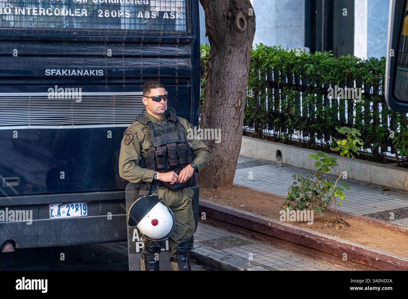 ATHENS, GREECE - October 18, 2024: Police Officer in Athens Greece ...