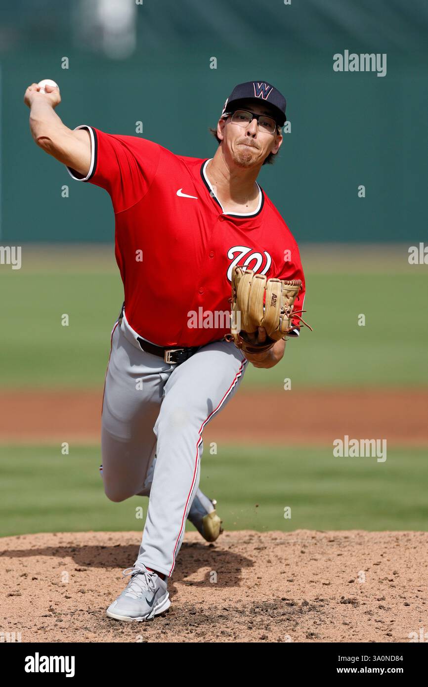 JUPITER, FL - MARCH 01: Washington Nationals pitcher Clay Helvey (65 ...