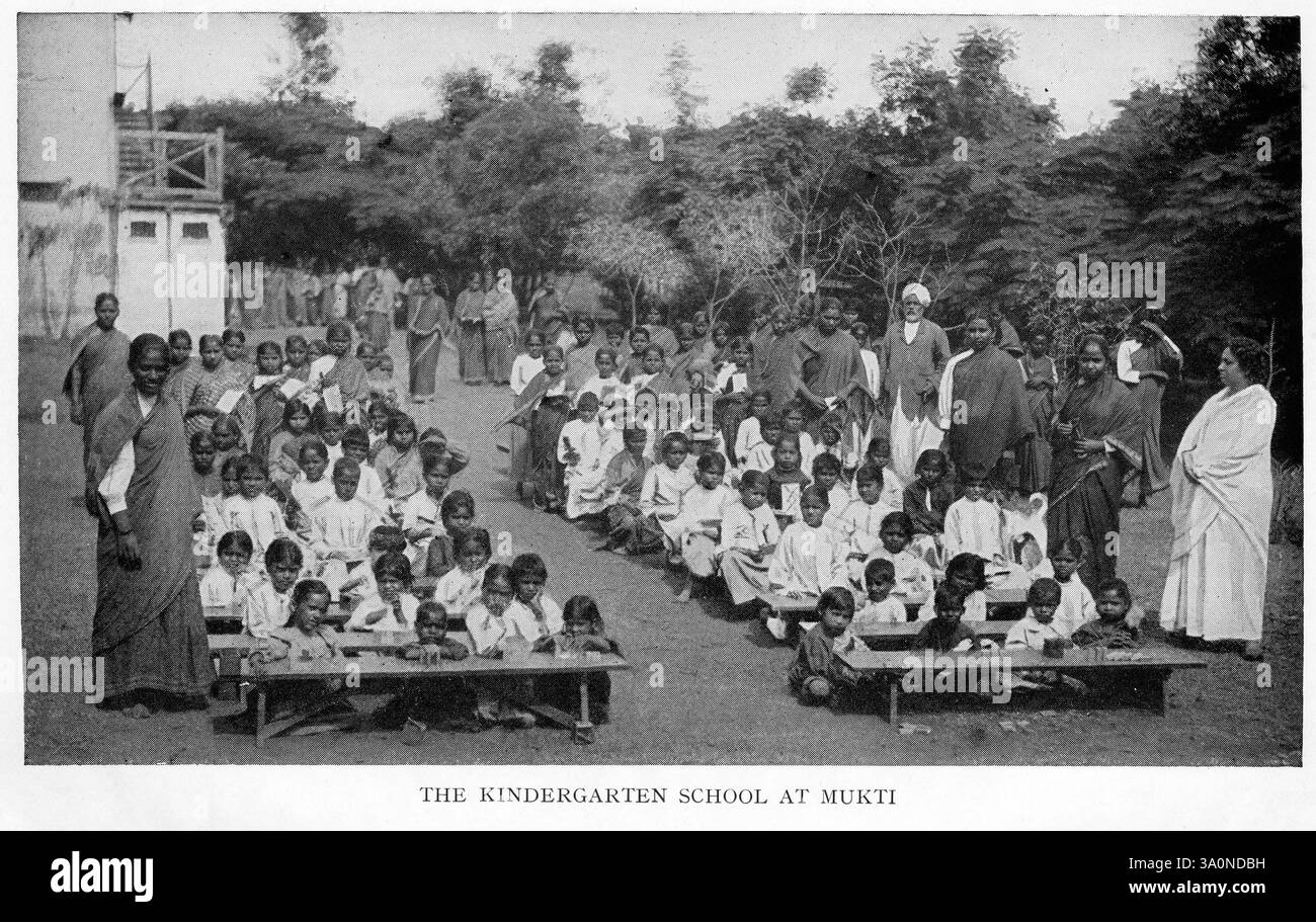 Halftone of Kindergarten school at Ramabai Mukti Mission, Poona, India ...