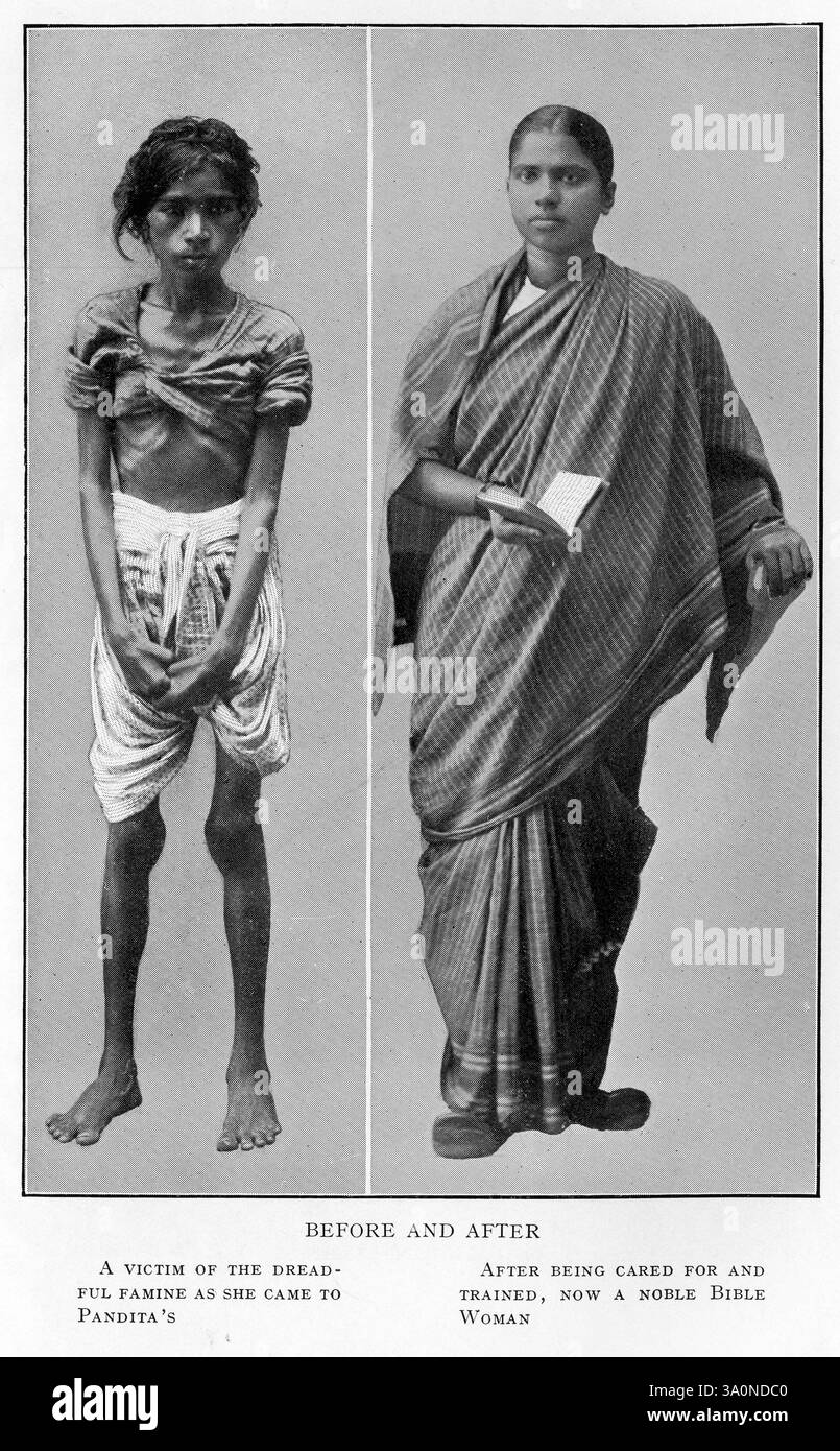 Halftone of a girl who came out of the famine and was restoreed to ...