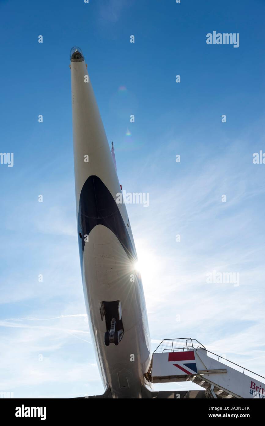 A view from the underside of the tail of the first British production ...