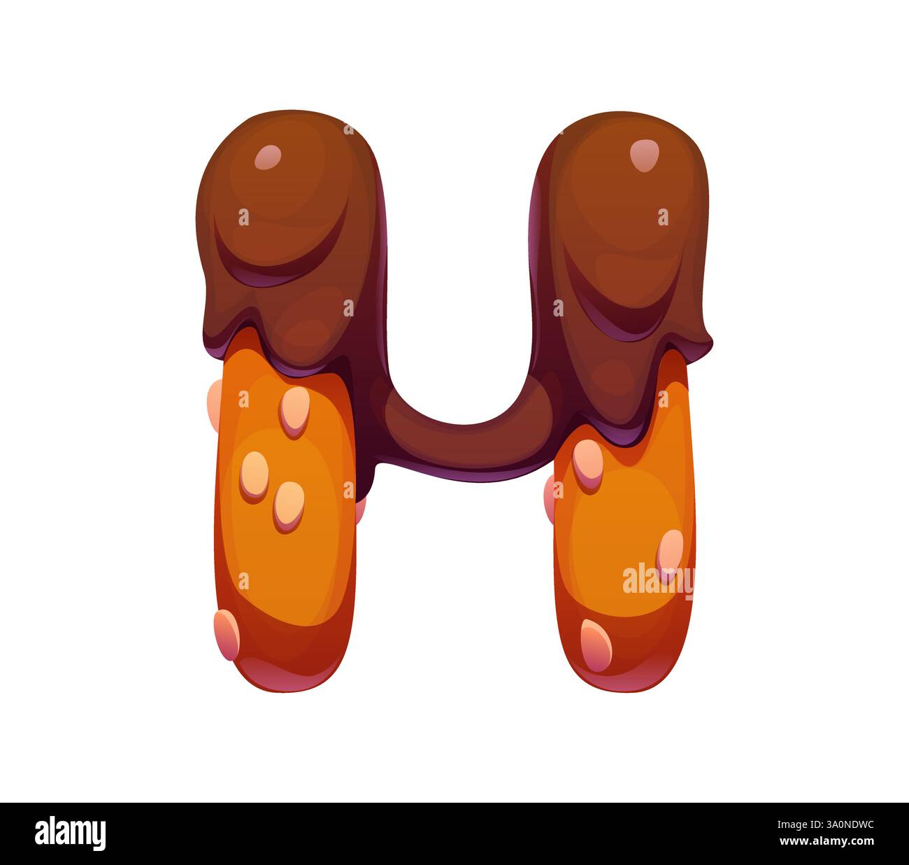 Fast food bread sticks snack alphabet font letter H. Fastfood menu ...