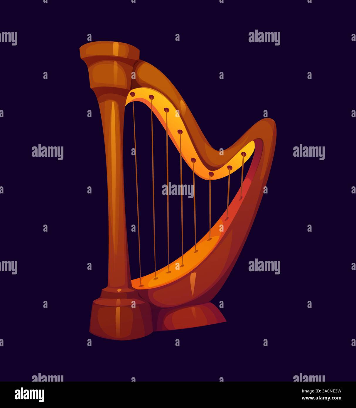St Patrick day and Irish holiday symbol of harp musical instrument ...