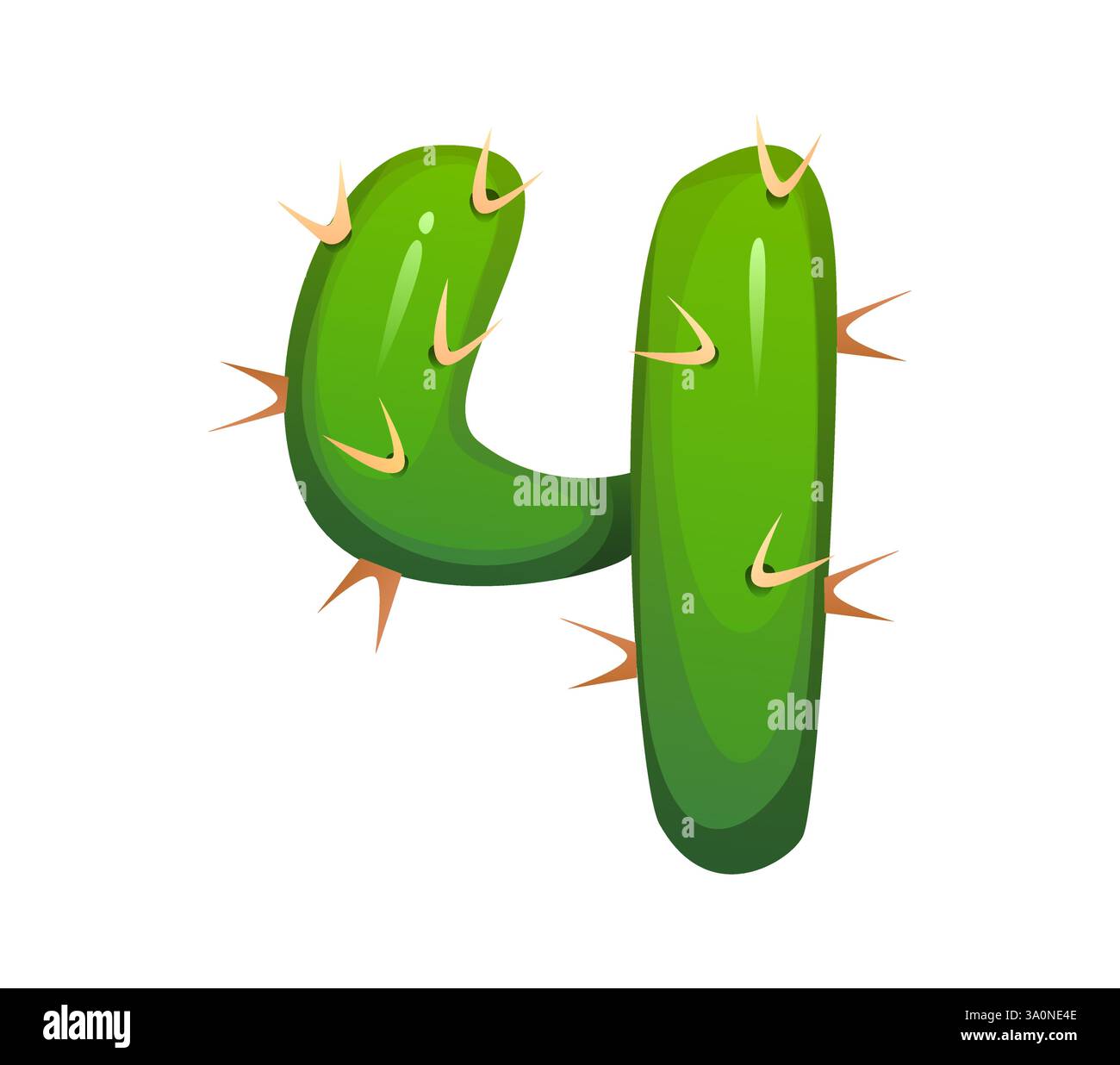Cartoon Mexican font cactus number 4 four. Hispanic culture holiday ...