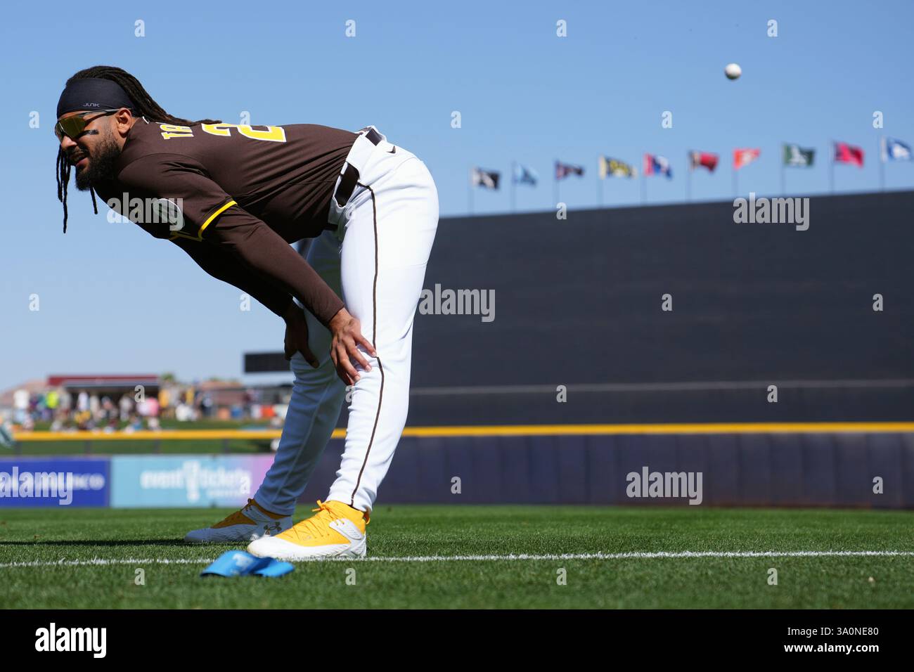 San Diego Padres Fernando Tatis Jr. stretches out prior to a spring ...
