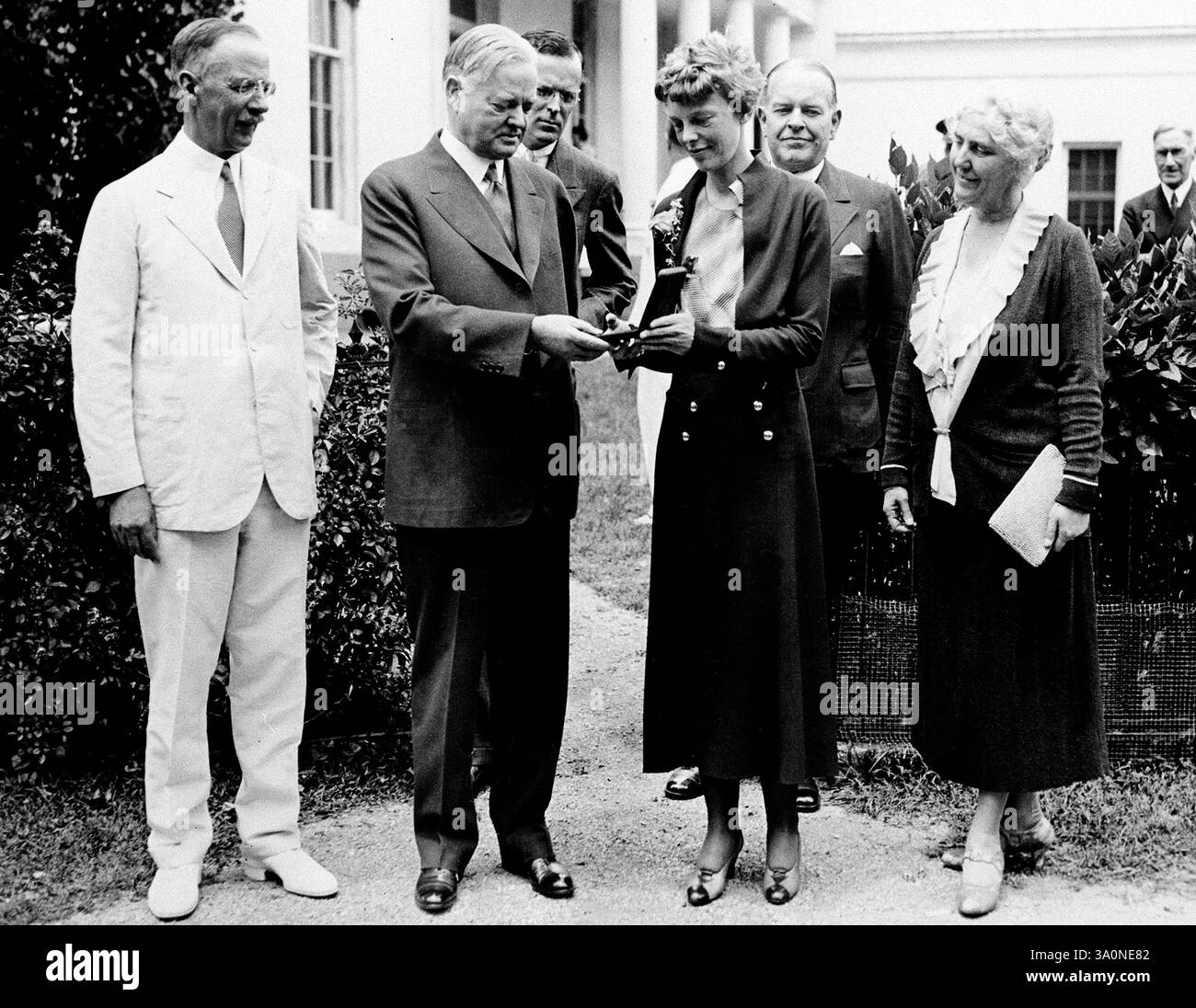 American aircraft pilot Amelia Earhart receives the National Geographic ...