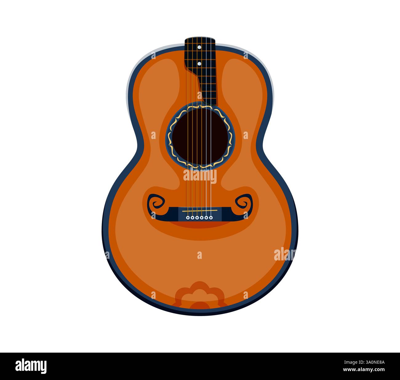 Number eight as acoustic guitar musical stringed instrument. Cartoon ...