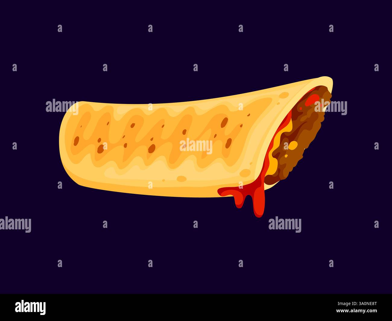 Fast food shawarma meal cartoon ABC font dash punctuation sign. Fast ...