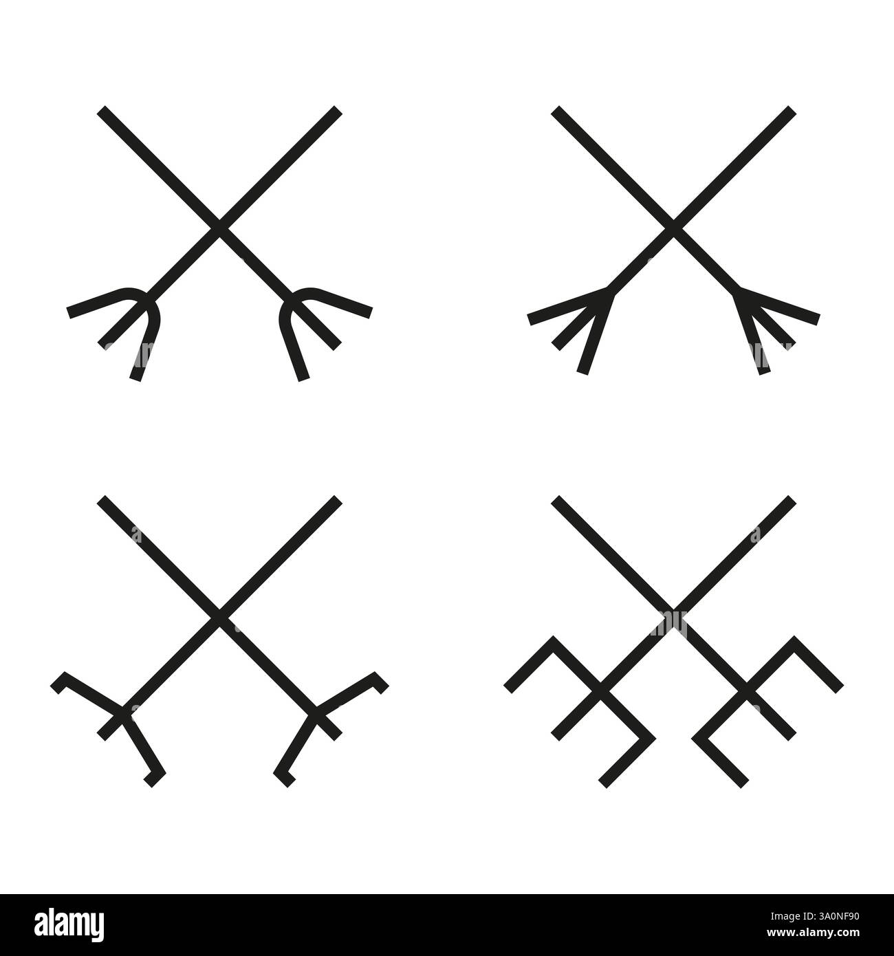 Nordic rune symbols. Minimalist ancient design. Black abstract patterns ...