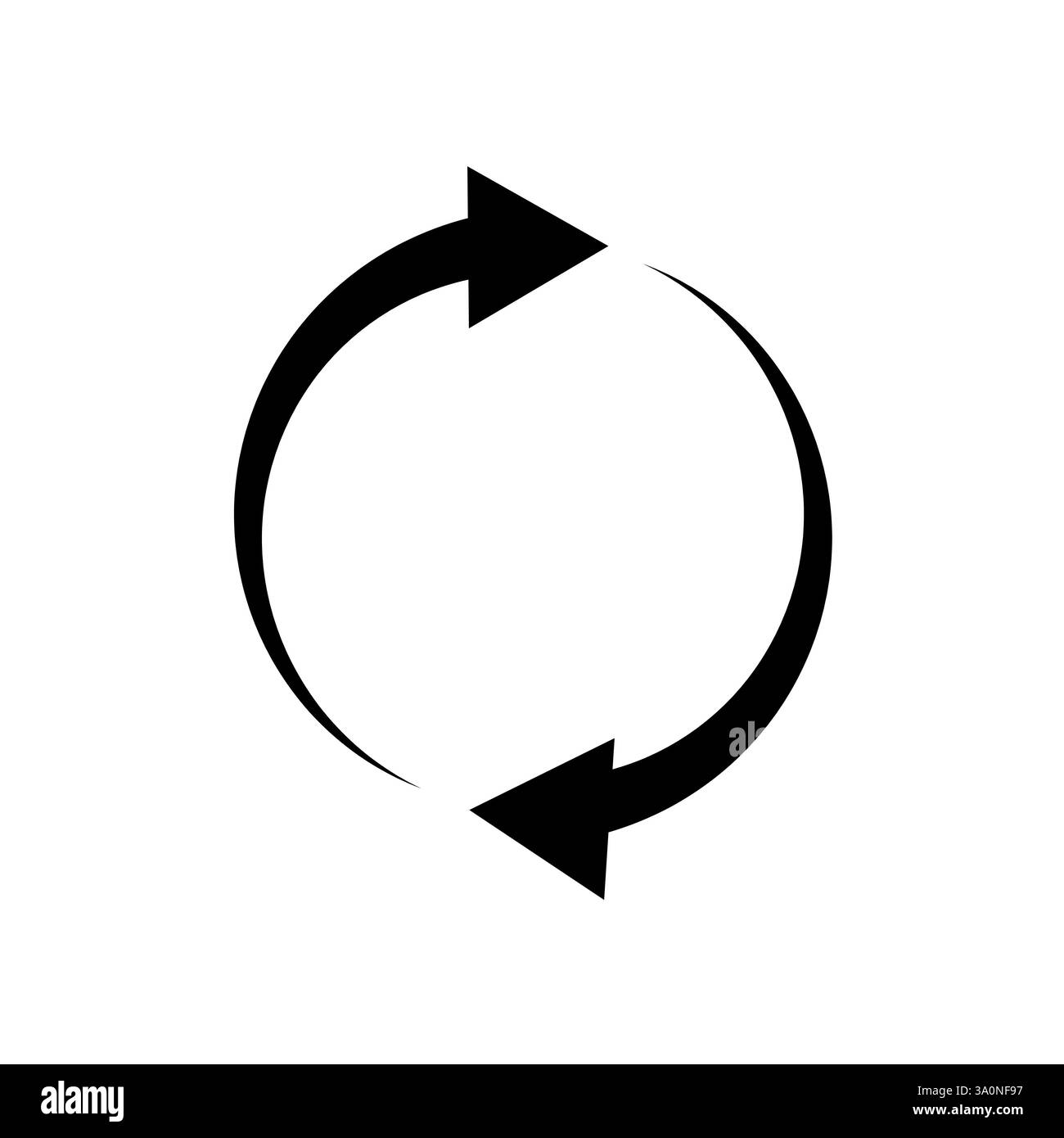 Circular arrow icon. Refresh rotation symbol. Reload cycle shape. Black curved design Stock ...