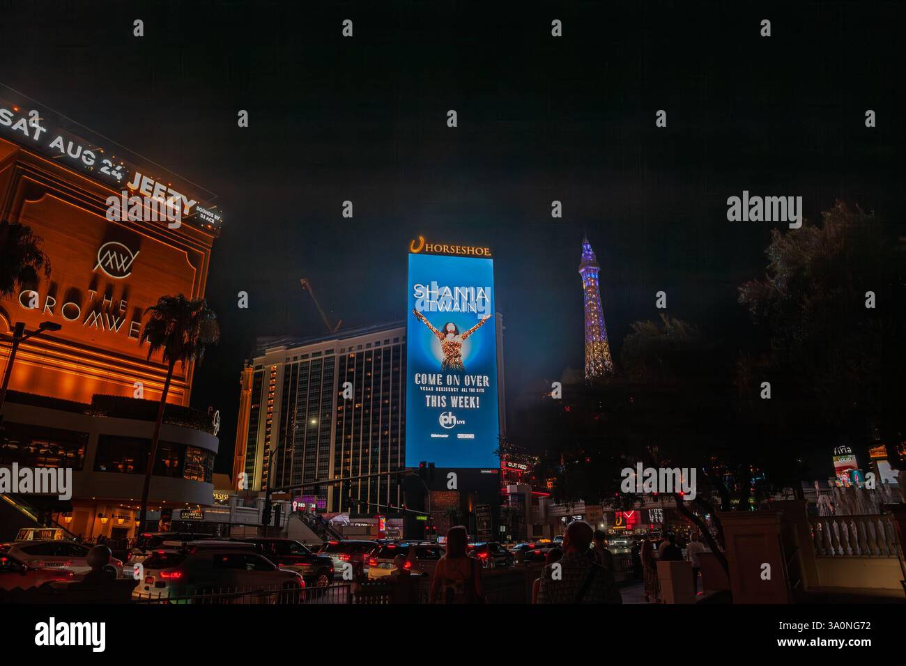 LAS VEGAS, AUGUST 21, 2024: digital billboard on the Las Vegas Strip ...