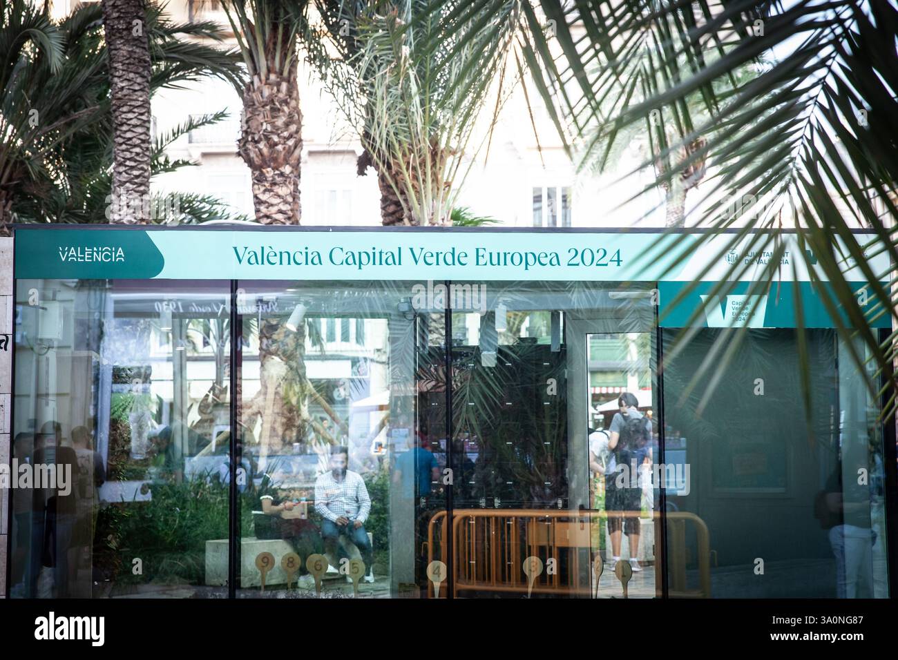 VALENCIA, SPAIN - OCTOBER 13, 2024: information booth in Valencia ...