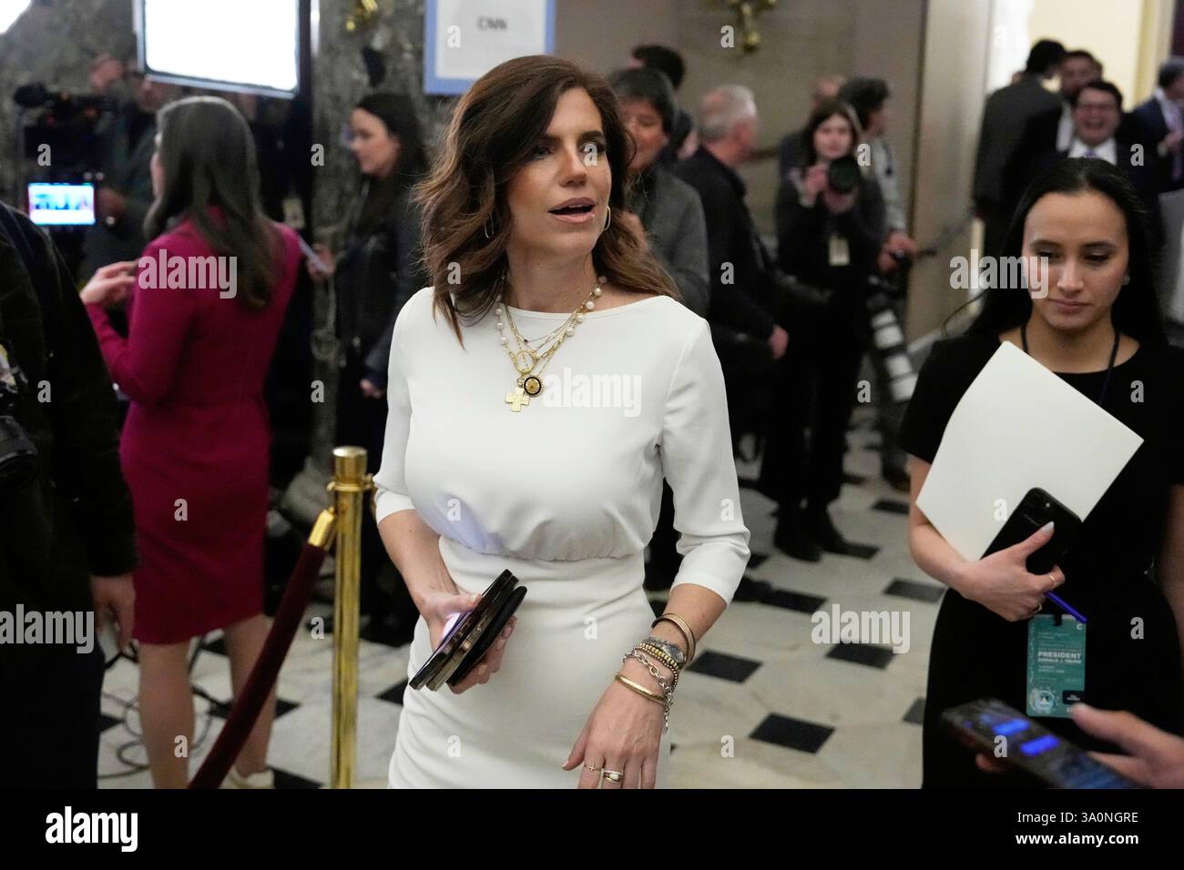 Rep. Nancy Mace, R-S.C., arrives before President Donald Trump ...