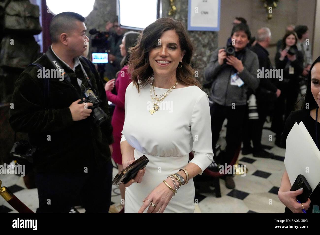 Rep. Nancy Mace, R-S.C., arrives before President Donald Trump ...