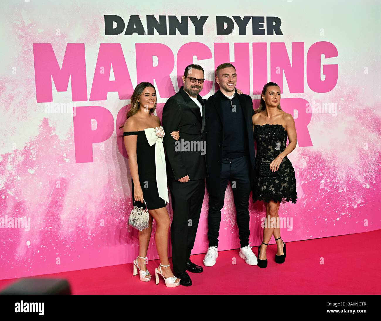 LONDON, ENGLAND - MARCH 04: Sunny Jo Dyer, Danny Dyer, Jaron Bowen and ...